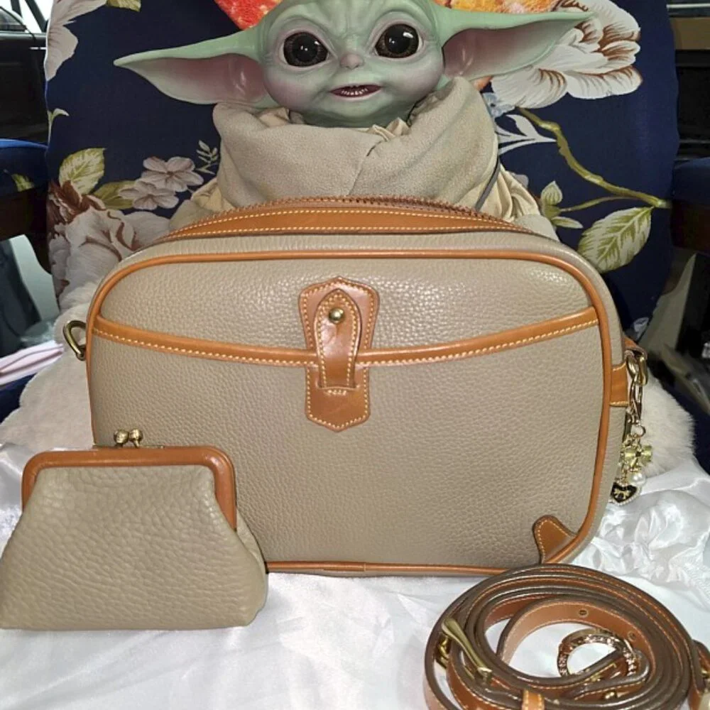 Dooney & Bourke | Bags | Vintage Dooney Awl Taupe Crossbody Ziptop ...